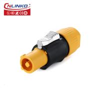 China CNLINKO M24 Twist Lock Latching Connector Black Locking 3 Pole PowerCON Male Plug 3 Pin 20A Power Pins for sale