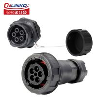 China Cnlinko DL-28 IP68 Plastic 50A 500V AC Industrial Circular Female Power Connector 5 Pin Waterproof Connector for sale