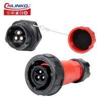 China Cnlinko DL-28 IP68 Plastic 50A 500V AC Industrial Power Connector 3 Pin Circular Waterproof Connector for sale