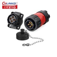 China CNLINKO Waterproof 4 Pin Welding Male and Female Cable Connector 4Pin Panel Mount Round Plug Connector for sale