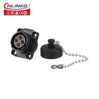 China CNLINKO Waterproof 4 Pin Welding Male and Female Cable Connector 4Pin Panel Mount Round Plug Connector for sale