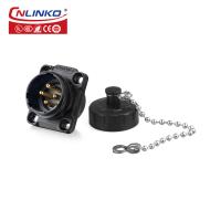 China CNLINKO Waterproof 4 Pin Welding Male and Female Cable Connector 4Pin Panel Mount Round Plug Connector for sale