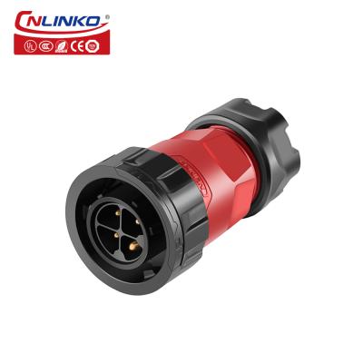 China Cnlinko Connector Waterproof Panel Mounted DC Jack Automotive Electrical Power Welding Cable 4 Pin Connector Male Female for sale