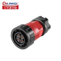 China Cnlinko Connector Waterproof Panel Mounted DC Jack Automotive Electrical Power Welding Cable 4 Pin Connector Male Female for sale