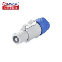 China CNLINKO Gray PBt Plastic 3 Pin Power-in Female Powercon Plug Socket Cutout Size 24mm Panel Mount Waterproof Industrial Connector for sale