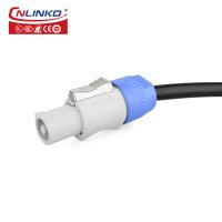 China CNLINKO Gray PBt Plastic 3 Pin Power-in Female Powercon Plug Socket Cutout Size 24mm Panel Mount Waterproof Industrial Connector for sale
