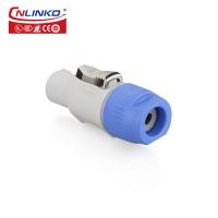 China CNLINKO Gray PBt Plastic 3 Pin Power-in Female Powercon Plug Socket Cutout Size 24mm Panel Mount Waterproof Industrial Connector for sale