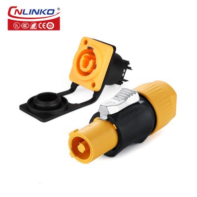China CNLINKO IP68 Waterproof 3 Pin Adapter Connector Plastic Shell Cable Plug Socket M24 3 Pole Wire Connector for sale