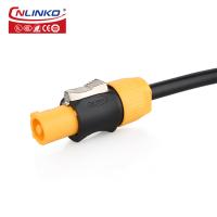 China CNLINKO Outdoor Cable Connector Panel Mount PBT Waterproof Ip68 3 Pin 12v Dc Battery Plug Socket for sale