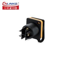 China CNLINKO Outdoor Cable Connector Panel Mount PBT Waterproof Ip68 3 Pin 12v Dc Battery Plug Socket for sale