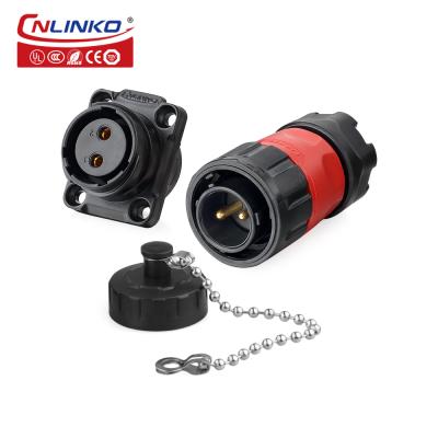 China CNLINKO 20A Machine Electrical Wire Connector 2 Pin Waterproof Cable Plug Socket PBT Plastic M20 Circular Connector for sale