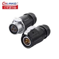 China Cnlinko Connector M20 High Current Battery Connector 3 Pin Plastic and Metal IP68 Waterproof LED Connector for sale