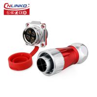 China CNLINKO Industrial High Current Solar Battery Waterproof Rotary Power 220vac Male Female Plug Socket 4 Pin IP68 Connector for sale
