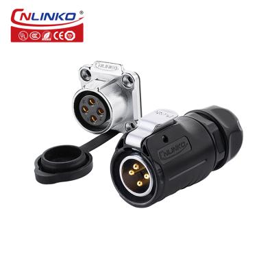 China CNLINKO Industrial Connector Plug and Socket 4 Pin Connector Male Female for Outdoor Led Connector for sale