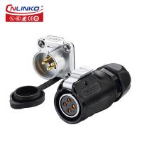 China CNLINKO Industrial Connector Plug and Socket 4 Pin Connector Male Female for Outdoor Led Connector for sale