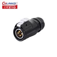 China CNLINKO Industrial Connector Plug and Socket 4 Pin Connector Male Female for Outdoor Led Connector for sale