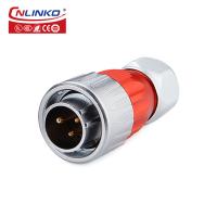 China Cnlinko 1 / 4 Bayonet Connect Metal Shell IP68 Waterproof Connector 20A 3 Pin Plug Socket for sale