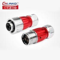 China Cnlinko 1 / 4 Bayonet Connect Metal Shell IP68 Waterproof Connector 20A 3 Pin Plug Socket for sale