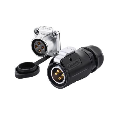 China Cnlinko LP20 Plastic  4 Pin IP68 Waterproof Male Female Electronic Aviation Power Connector for sale