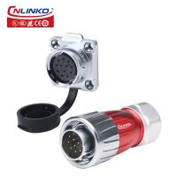 China CNLINKO M20 12 Pin Connector Male Female Round Power Cable Plug Socket Waterproof Led Cable Connector Female Pin Connector for sale