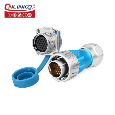 China Metal Shell M24 10 Pin Waterproof Circular Connector Automotive 10 Contact Power Socket for sale