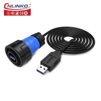 China Cnlinko YM24 USB 3.0 Panel Mount Data Connector IP68 Waterproof Usb Female Connectors for sale