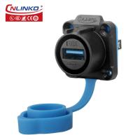 China CNLINKO LP20 USB 3.0 ip68 Waterproof Industrial Plastic Dual Wire Connectors for sale