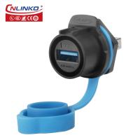 China CNLINKO LP20 USB 3.0 ip68 Waterproof Industrial Plastic Dual Wire Connectors for sale