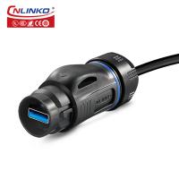 China Cnlinko M24 USB 3.0 Data Connector Panel Mount IP68 Waterproof USB Connector for sale