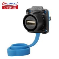China CNLINKO LP20 USB 2.0 Ip68 Waterproof Industrial Plastic Dual Usb Wire Connector for sale