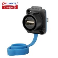 China CNLINKO LP20 USB 2.0 Ip68 Waterproof Industrial Plastic Dual Usb Wire Connector for sale