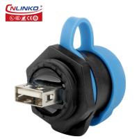 China CNLINKO LP20 USB 2.0 Ip68 Waterproof Industrial Plastic Dual Usb Wire Connector for sale