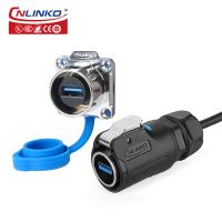China CNLINKO M24 Connectors Cables Waterproof Adapter Panel Mount Cable Connector Dip Waterproof Usb 3.0 Connectors for sale