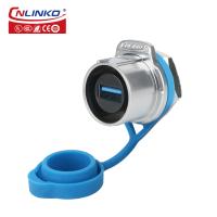 China CNLINKO M24 Connectors Cables Waterproof Adapter Panel Mount Cable Connector Dip Waterproof Usb 3.0 Connectors for sale