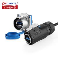 China Waterproof Cable Jack Double Port USB3.0 Connector Automotive for sale