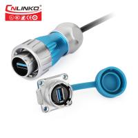 China CNLINKO IP68 Waterproof DH24 USB Cable Extension Usb Port Front Panel Mount Connector for sale