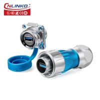 China CNLINKO Waterproof IP68 USB 3.0 Connector Panel Mount Usb with Dust Cover for Cabinet Box for sale