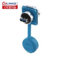 China CNLINKO Waterproof IP68 USB 3.0 Connector Panel Mount Usb with Dust Cover for Cabinet Box for sale