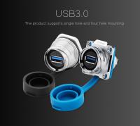 China CNLINKO Usb Cable Connector Panel Mount Plug Socket With Dust Cover Ip67 Waterproof Rugged Usb Connector for sale