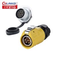 China Cnlinko Ip68 Battery Bulkhead Circular Plug Socket Electrical 7 Pin Waterproof Connector for sale