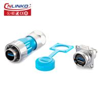 China Metal Housing M24 USB 3.0 Circular Waterproof USB Connector for sale
