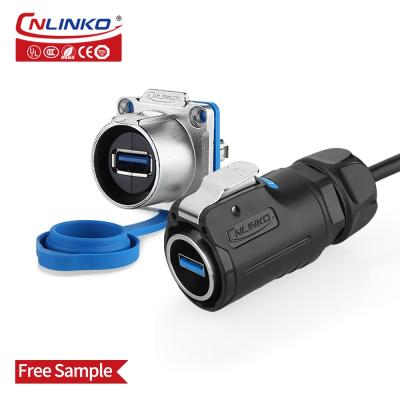 China USB Plug Male Female USB3.0 Panel Mount Wall Mount Receptacle Dust Cover Waterproof IP68 LP24 Outdoor USB Connector for sale