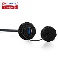 China CNLINKO Usb Male-male Circular Waterproof Usb Connector Ip68 Data Xlr Connector Panel Mount 4 Pin Female Micro Usb Female Socket for sale