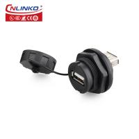 China CNLINKO USB Plug Waterproof Usb 2.0 Panel Mount Waterproof Usb Female Connector for sale