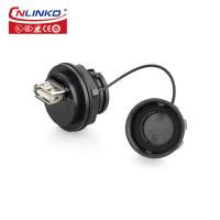 China CNLINKO USB Plug Waterproof Usb 2.0 Panel Mount Waterproof Usb Female Connector for sale