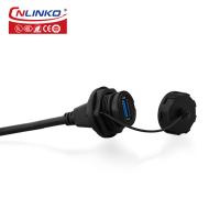 China Socket Connector Cnlinko USB Waterproof Circular Male Female USB Plug Panel Mount USB3.0 Ip68 Automotive Type C Female Connector for sale