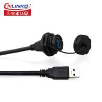 China Socket Connector Cnlinko USB Waterproof Circular Male Female USB Plug Panel Mount USB3.0 Ip68 Automotive Type C Female Connector for sale