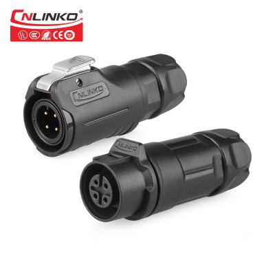 China IP68 Waterproof Circular Outside  Female Plug  M12  LP 4 Pin Power Connector for sale