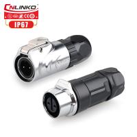 China CNLINKO M12 Power Adapters Plug Socket 2 Pin Extension Wire Metal Circular  DC Connector Waterproof IP68 for Led Lighting for sale