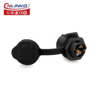 China Cnlinko Quick Locking M12 Type 5A Male Plug and Female Flange Panel Mount 2 Pin Power Connector for Solar Light for sale